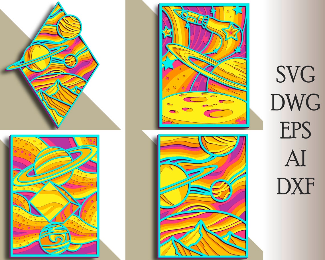 Space Bundle Multilayer SVG/ Space Bundle Cut File/ 3D Layer/ - Etsy