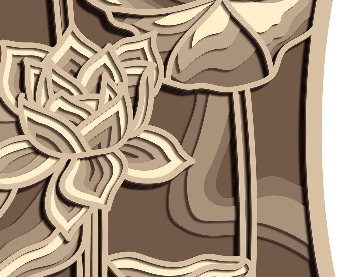 Lotus Multilayer SVG/ Lotus Cut File/ 3D Layer/ Plywood - Etsy