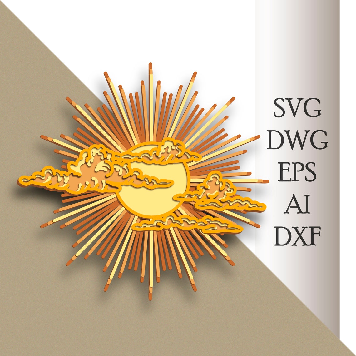 Sun Multilayer SVG/ Sun Cut File/ 3D Layer/ Plywood Cutting/ | Etsy