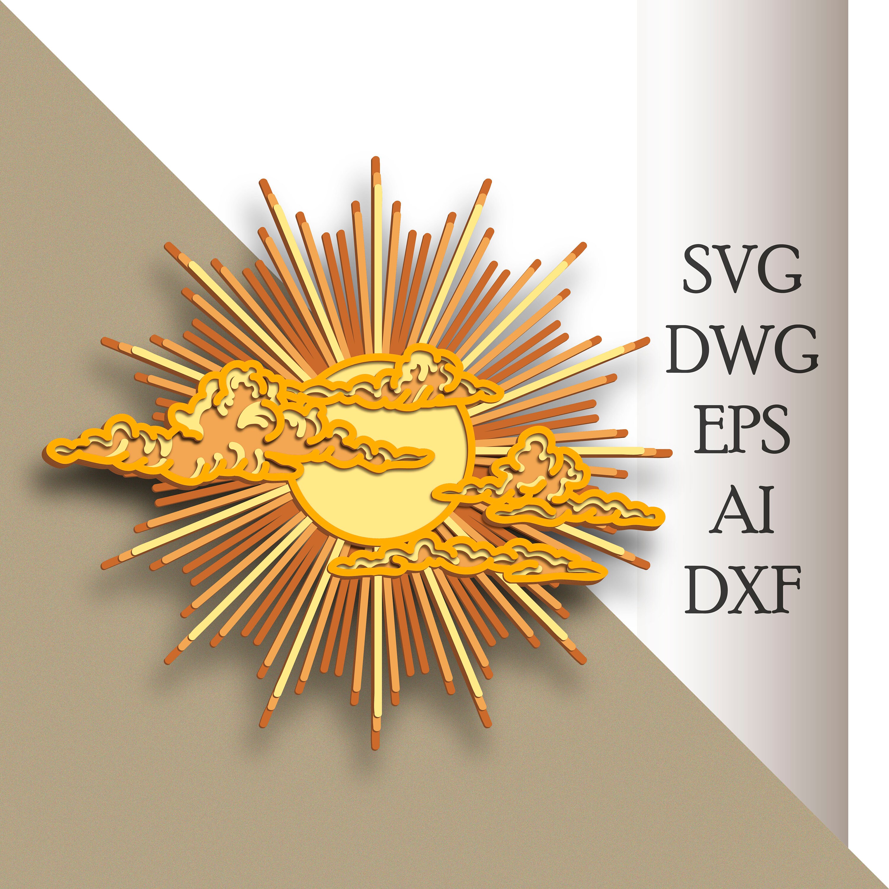 Sun Multilayer SVG/ Sun Cut File/ 3D Layer/ Plywood Cutting/ | Etsy
