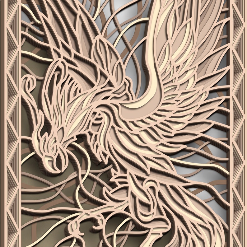 Phoenix Multilayer SVG/ Phoenix Cut File/ 3D Layer/ Plywood - Etsy