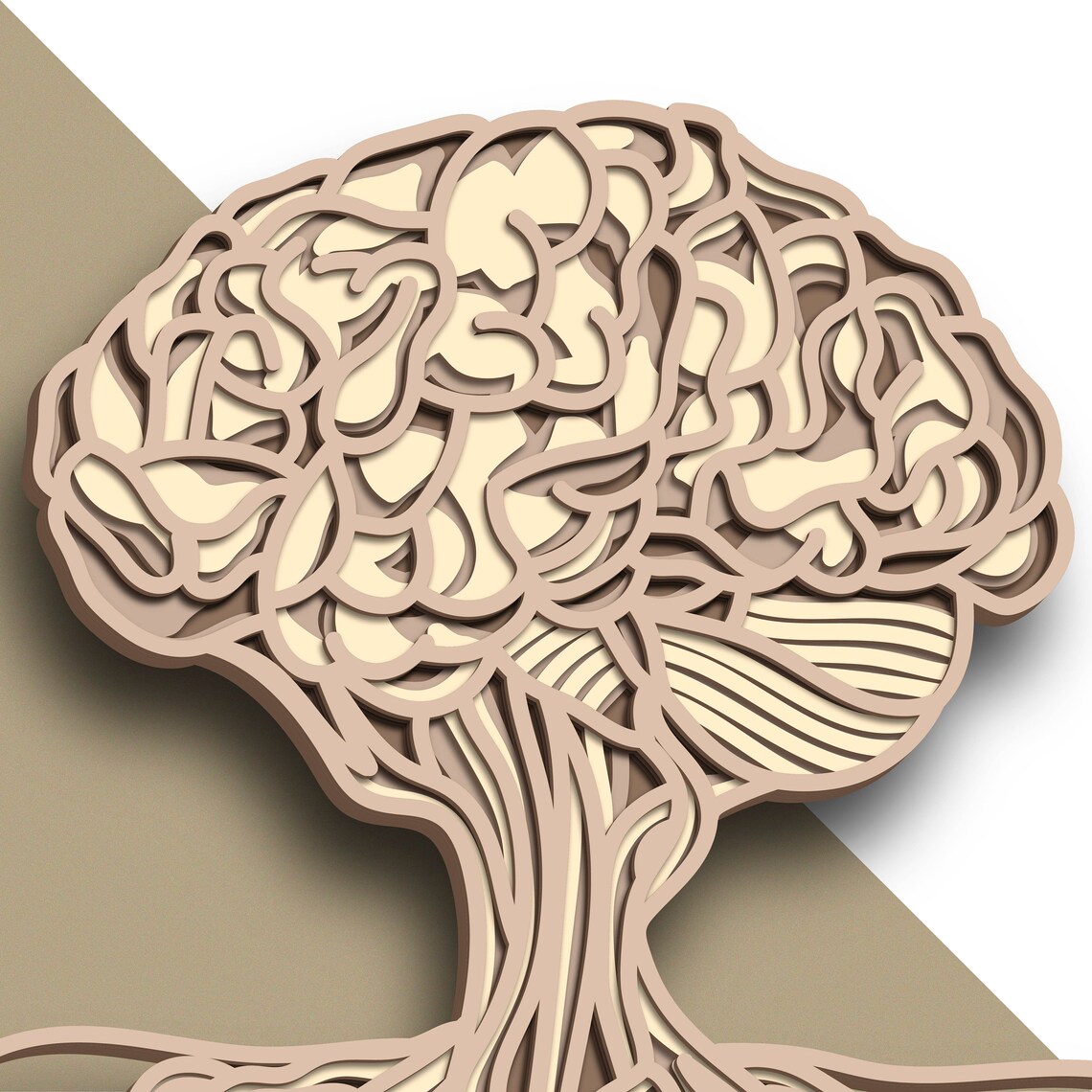 Heart Brain Multilayer SVG. Laser Cut File. Layer Construction. Plywood ...