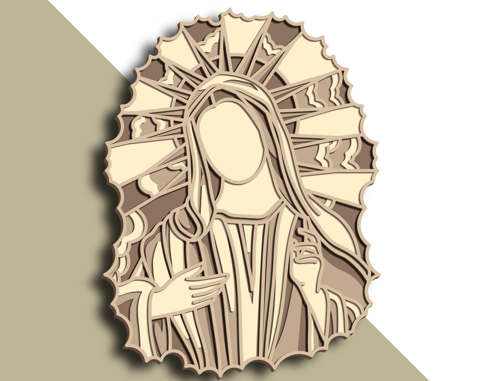 Virgin Mary Multilayer SVG/ Virgin Mary Cut File/ 3D Layer/ | Etsy