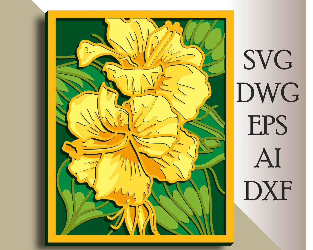 Hibiscus 3D Multilayer SVG/ Hibiscus Zentangle Cut File/ 3D Layer ...
