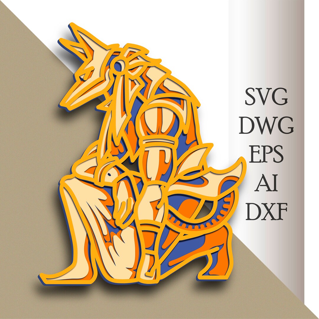 Anubis Multilayer SVG/ Anubis Cut File/ 3D Layer/ Plywood Cutting ...