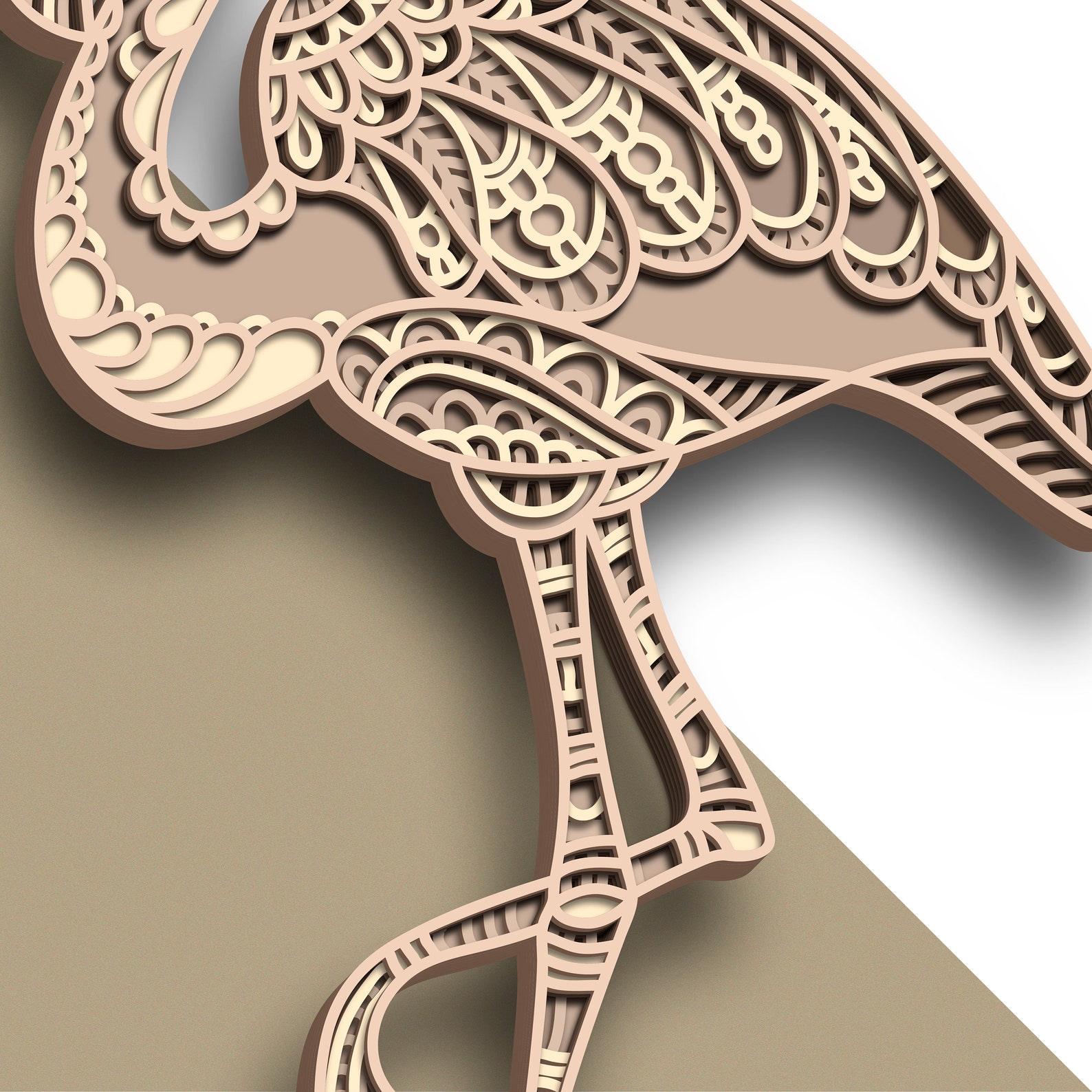 Flamingo Multilayer Svg Flamingo Cut File 3d Layer Plywood Etsy