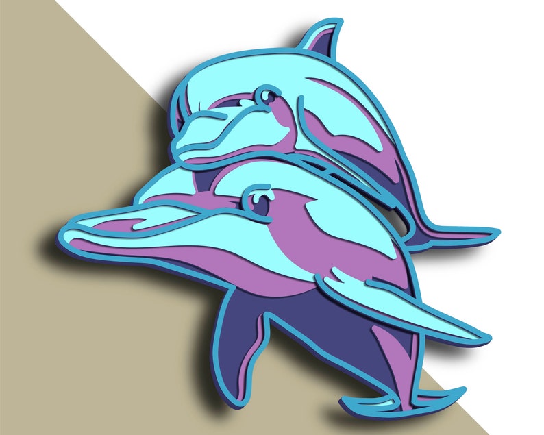 Dolphin Multilayer SVG/ Dolphin Cut File/ 3D Layer/ Plywood - Etsy Canada