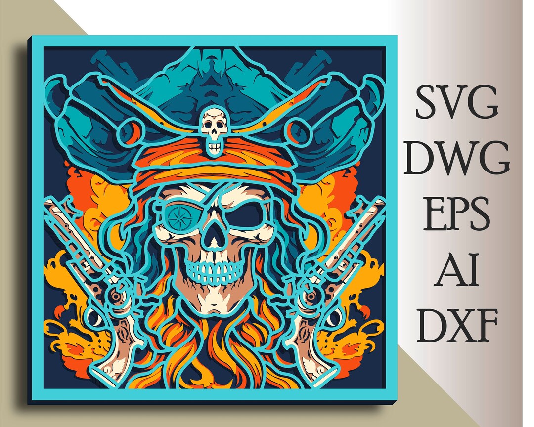Pirate Multilayer SVG/ Pirate Mandala Cut File/ 3D Layer/ - Etsy New ...
