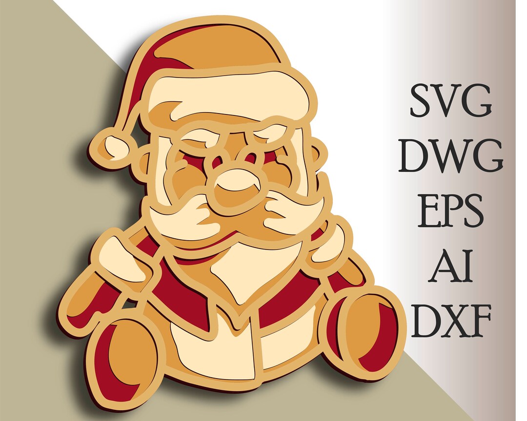Santa Multilayer SVG/ Santa Cut File/ 3D Layer/ Plywood Cutting/ Paper ...