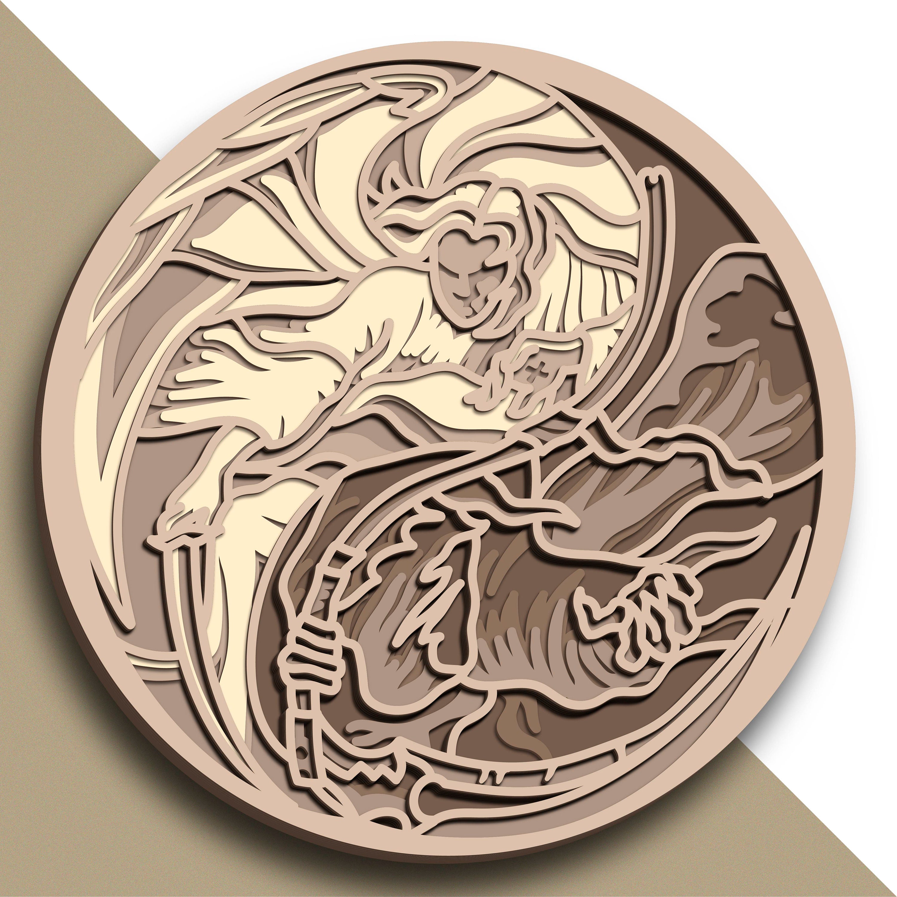 Angel Demon Multilayer SVG/ Angel Demon Cut File/ 3D Layer/ - Etsy