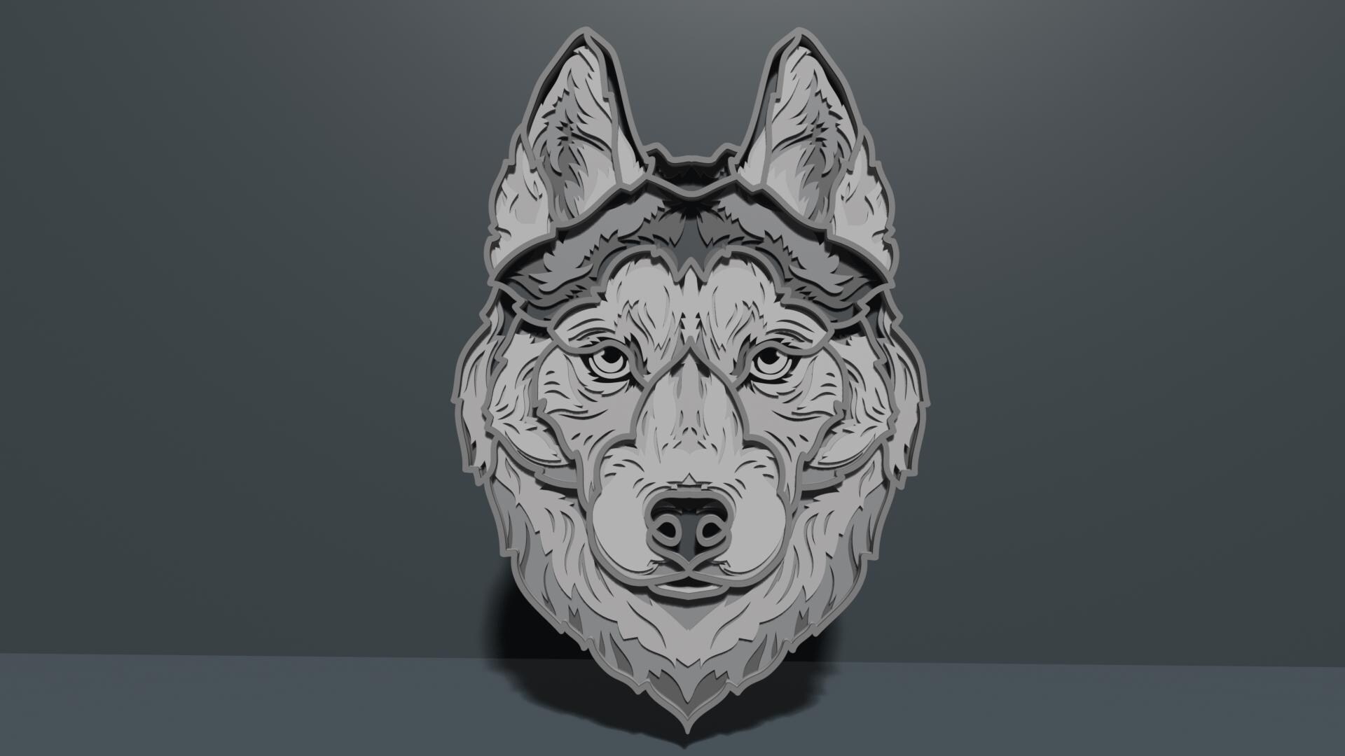 Husky Multilayer SVG. Laser Cut File. Layer Construction. Plywood ...