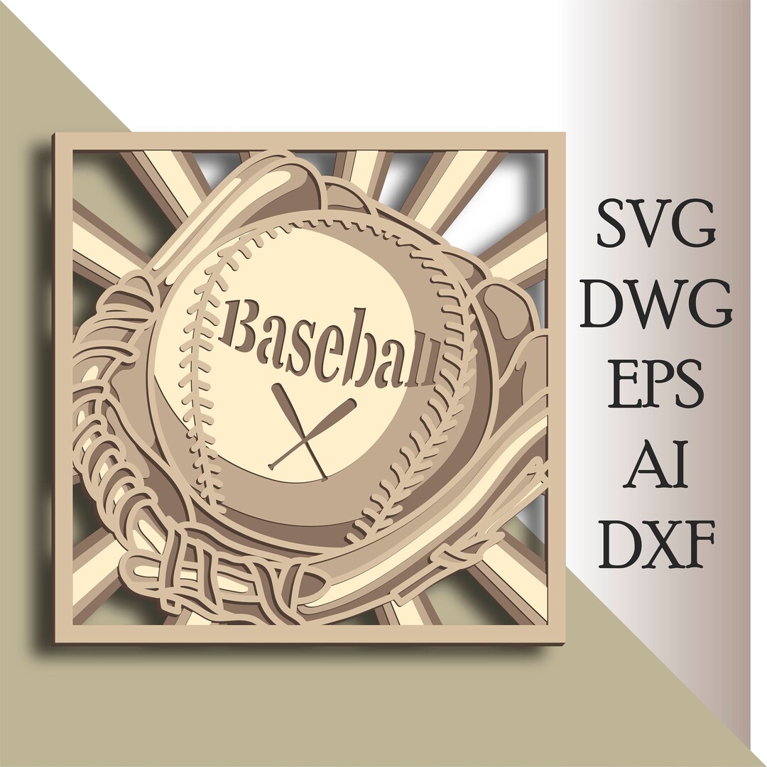 Baseball Multilayer SVG/ Baseball Cut File/ 3D Layer/ Plywood Cutting ...