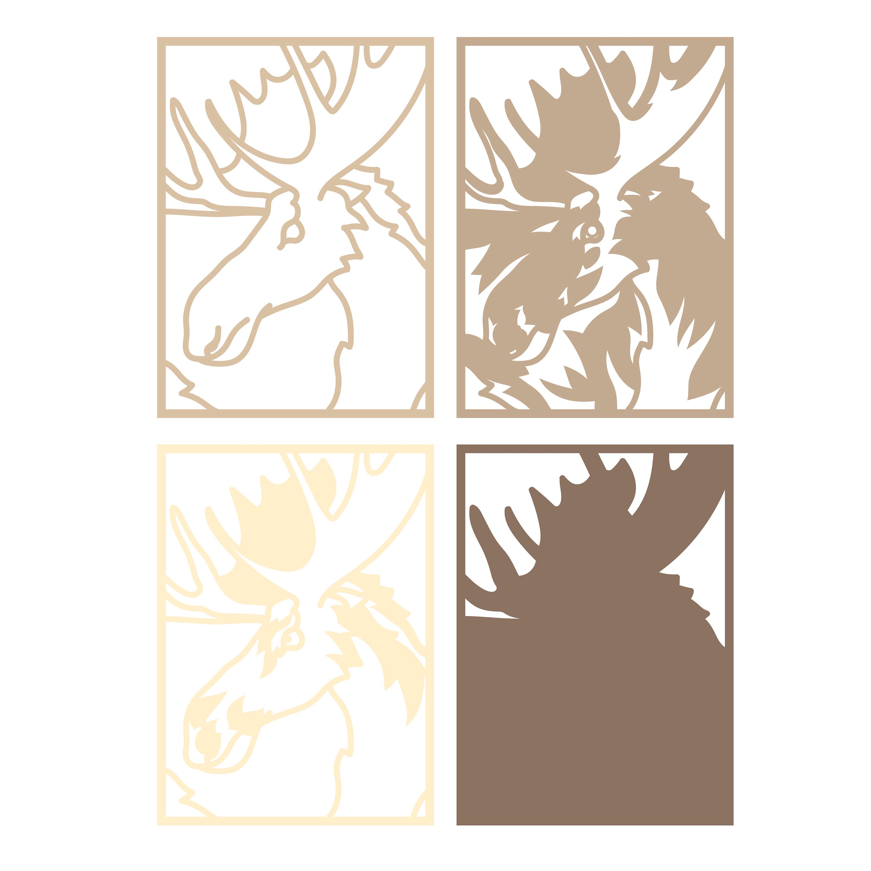 Moose Multilayer SVG. Laser Cut File. Layer Construction. Plywood ...