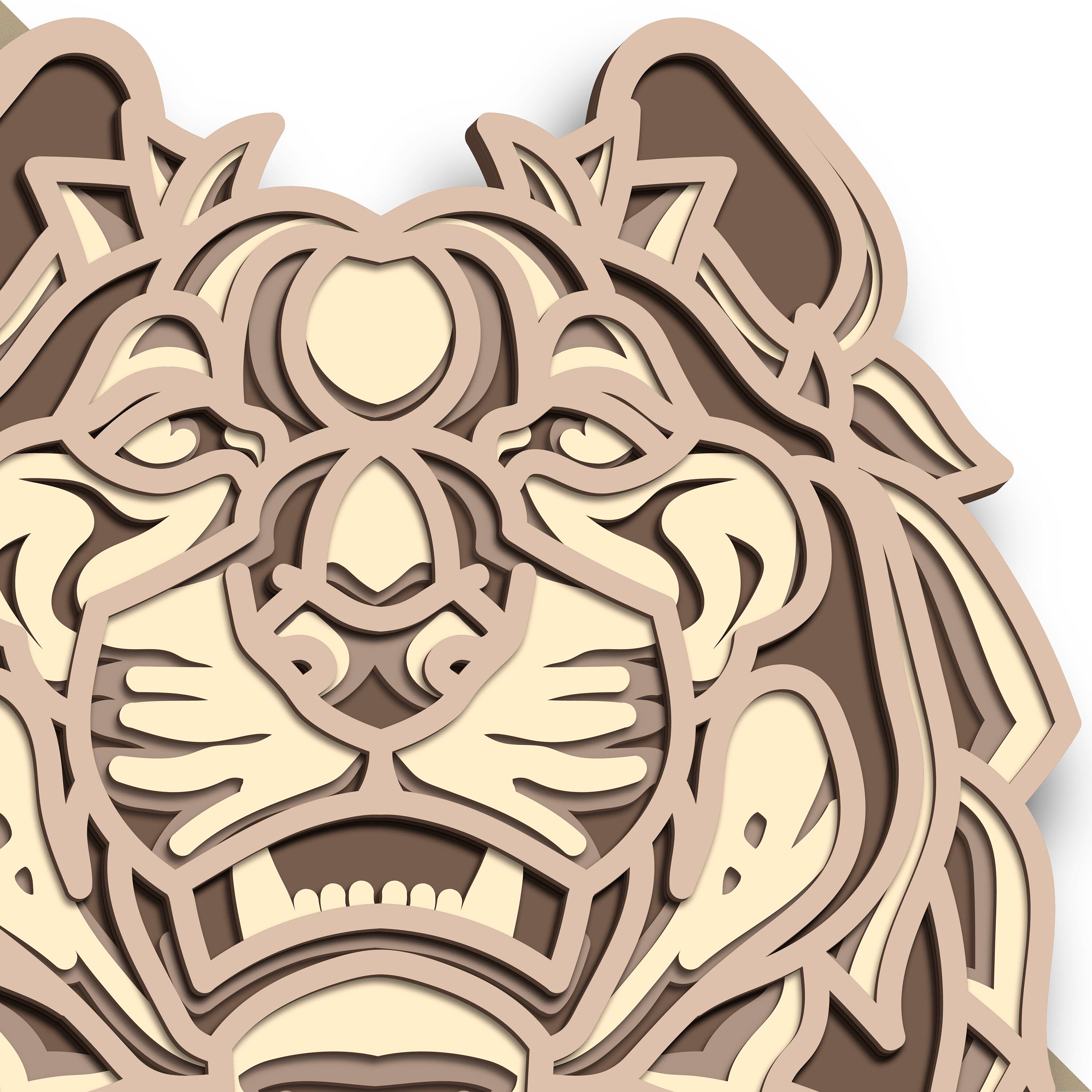 Tiger Head Multilayer SVG/ Tiger Cut File/ 3D Layer/ Plywood | Etsy