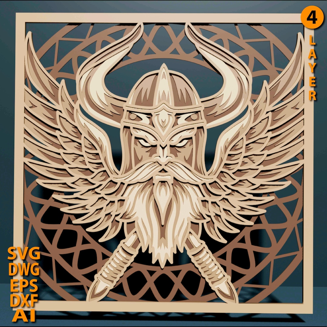 Viking Multilayer SVG. Laser Cut File. Layer Construction. Plywood ...