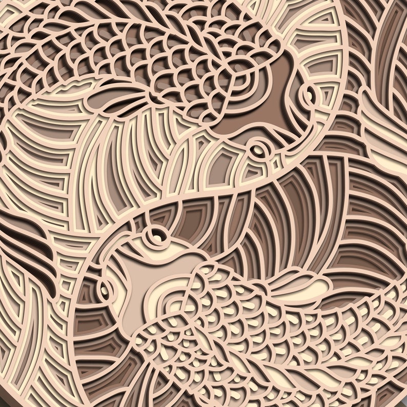 Yin Yang Fish Multilayer SVG/ Yin Yang Fish Cut File/ 3D - Etsy