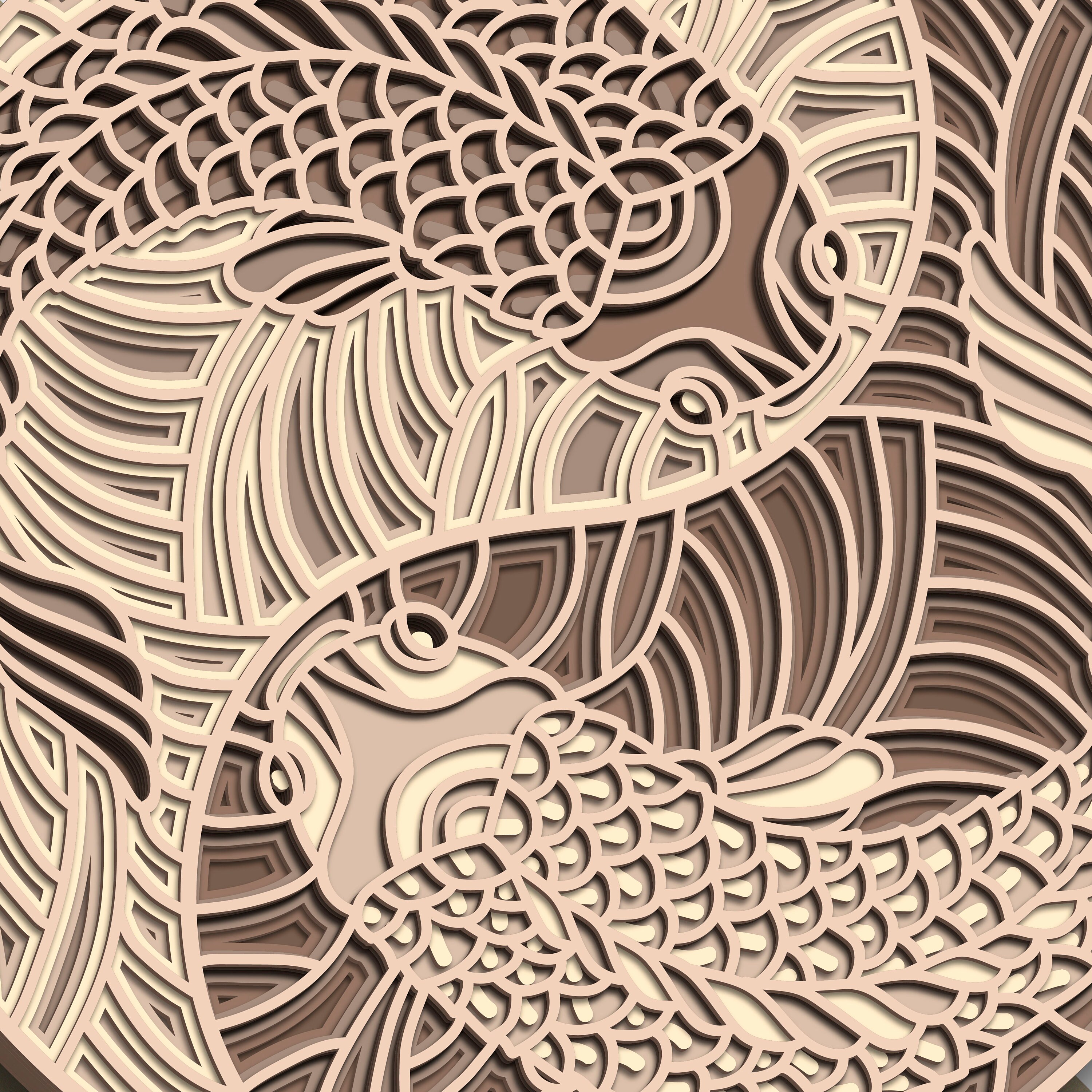 Yin Yang Fish Multilayer SVG/ Yin Yang Fish Cut File/ 3D - Etsy