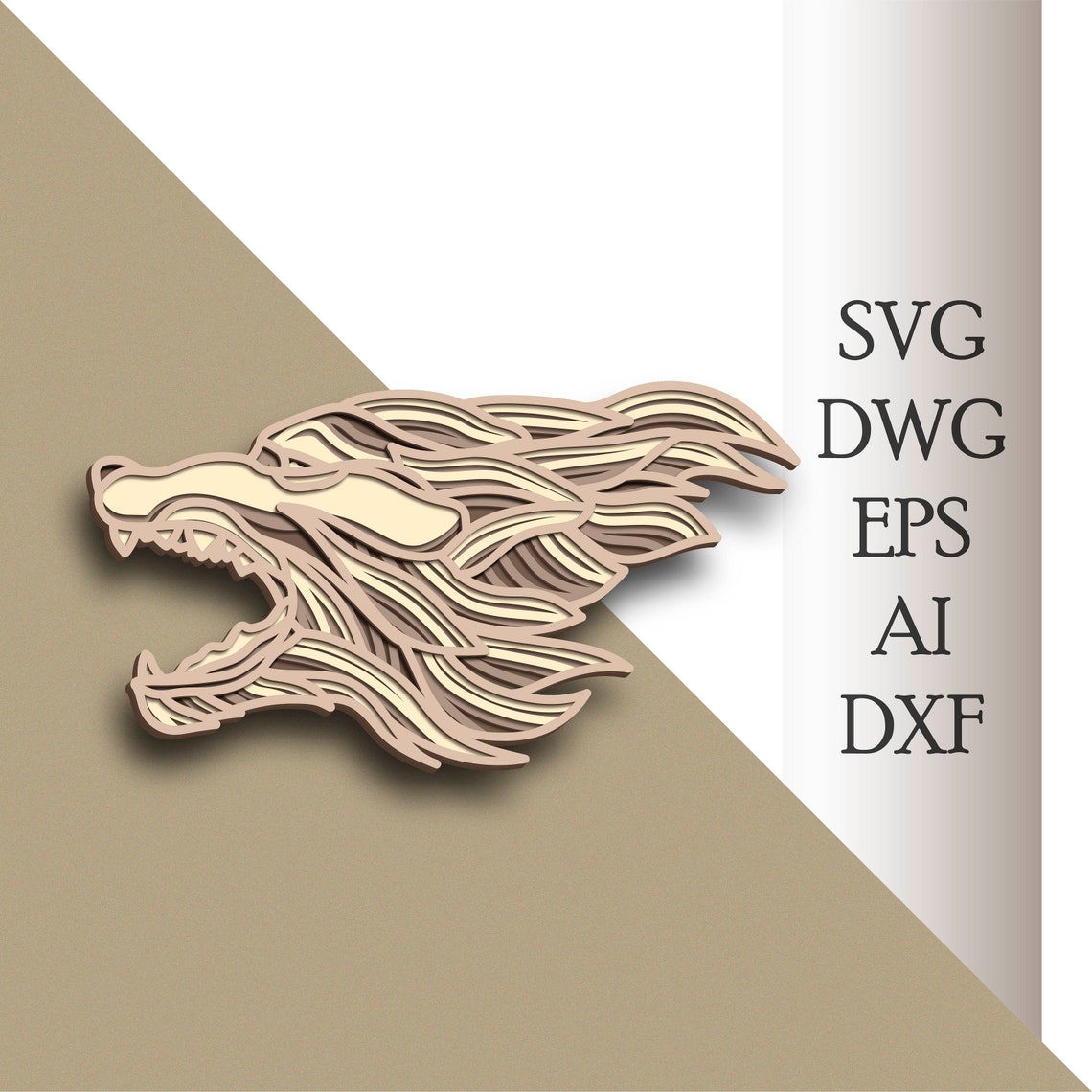 Wolf Multilayer SVG/ Wolf Cut File/ 3D Layer/ Plywood Cutting/ - Etsy ...