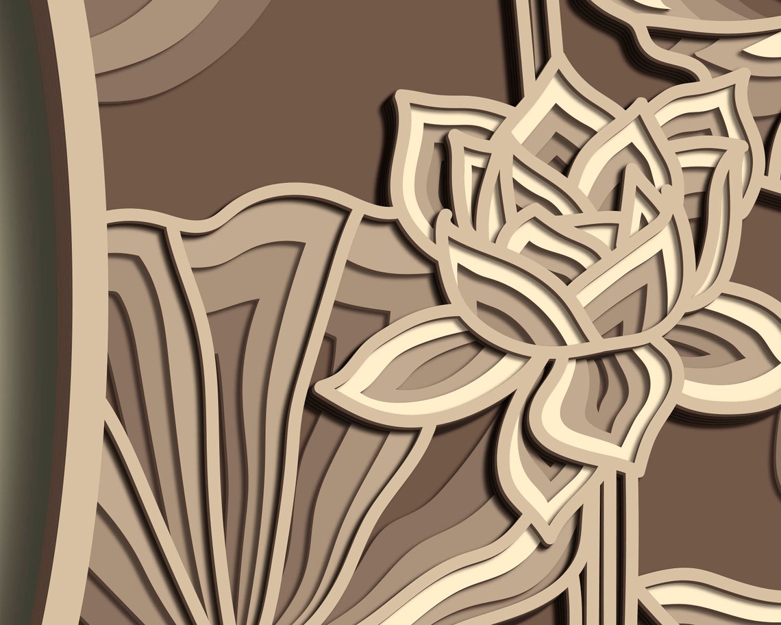 Lotus Multilayer SVG/ Lotus Cut File/ 3D Layer/ Plywood - Etsy