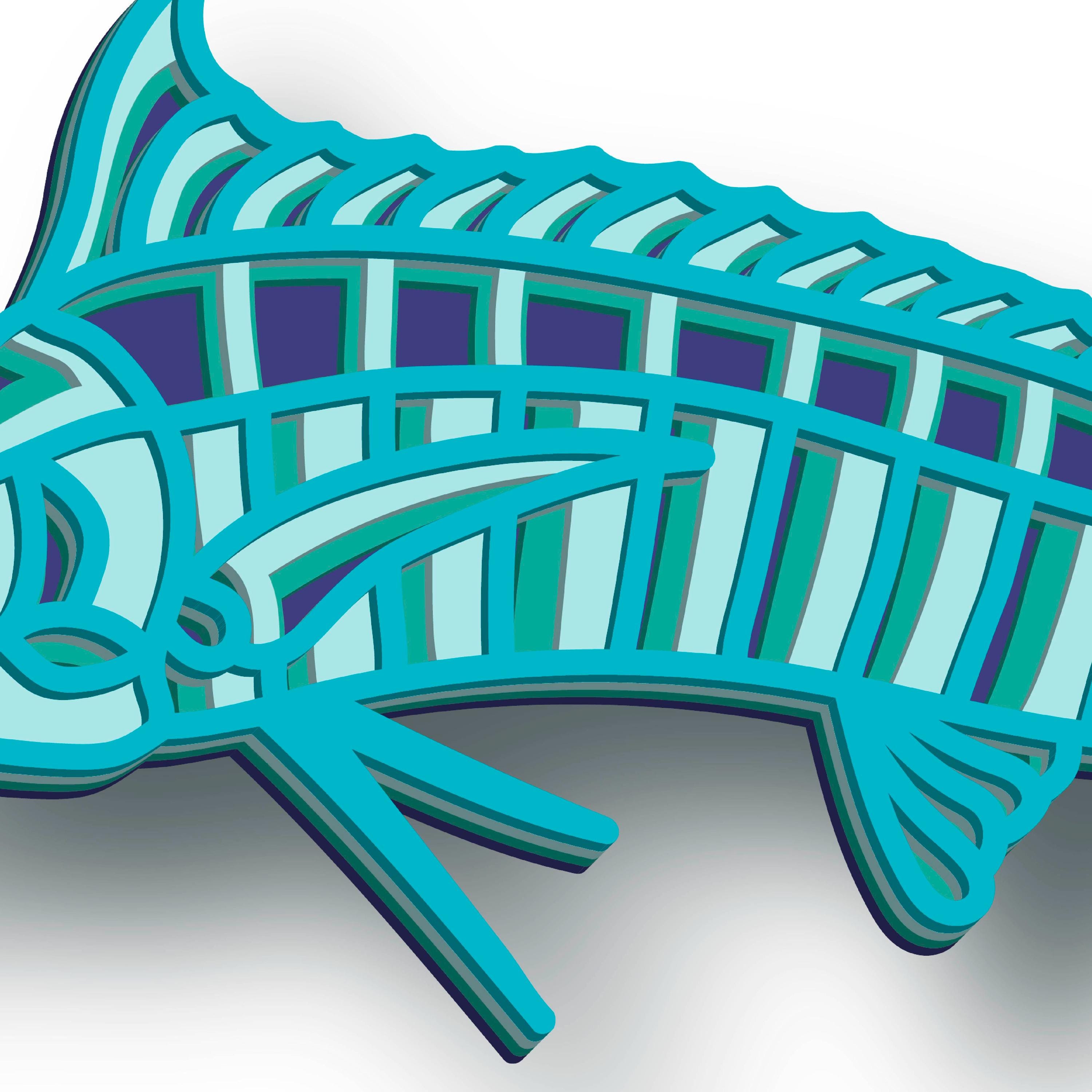 Marlin Multilayer SVG. Laser Cut File. Layer Construction. Plywood ...