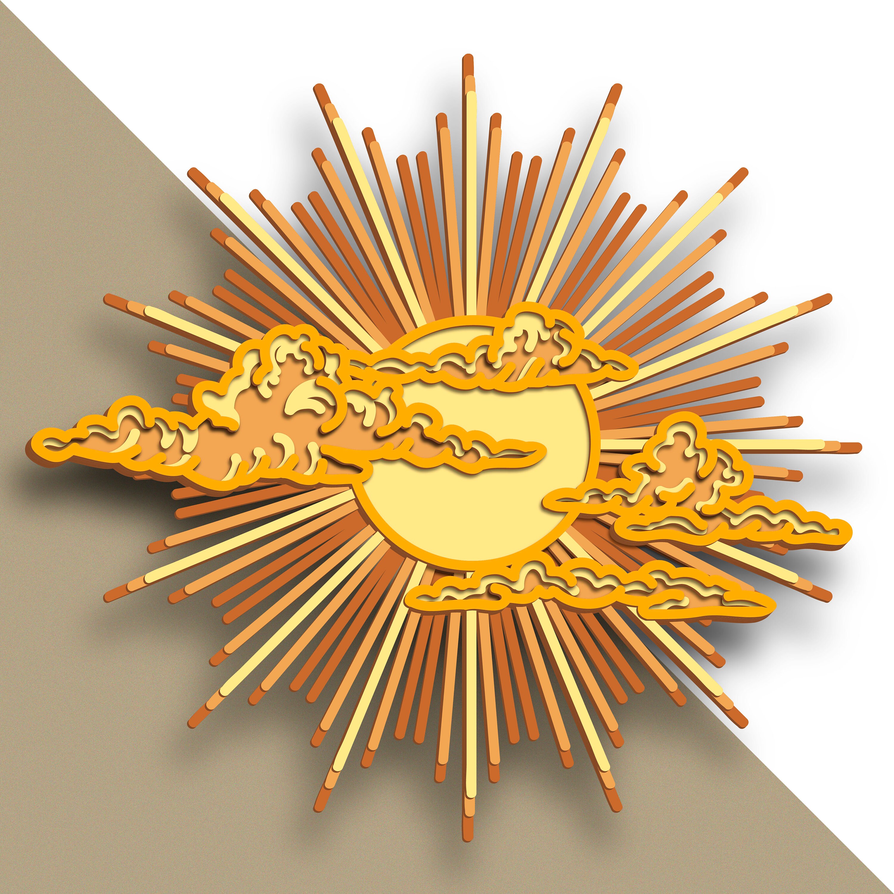 Sun Multilayer SVG/ Sun Cut File/ 3D Layer/ Plywood Cutting/ | Etsy