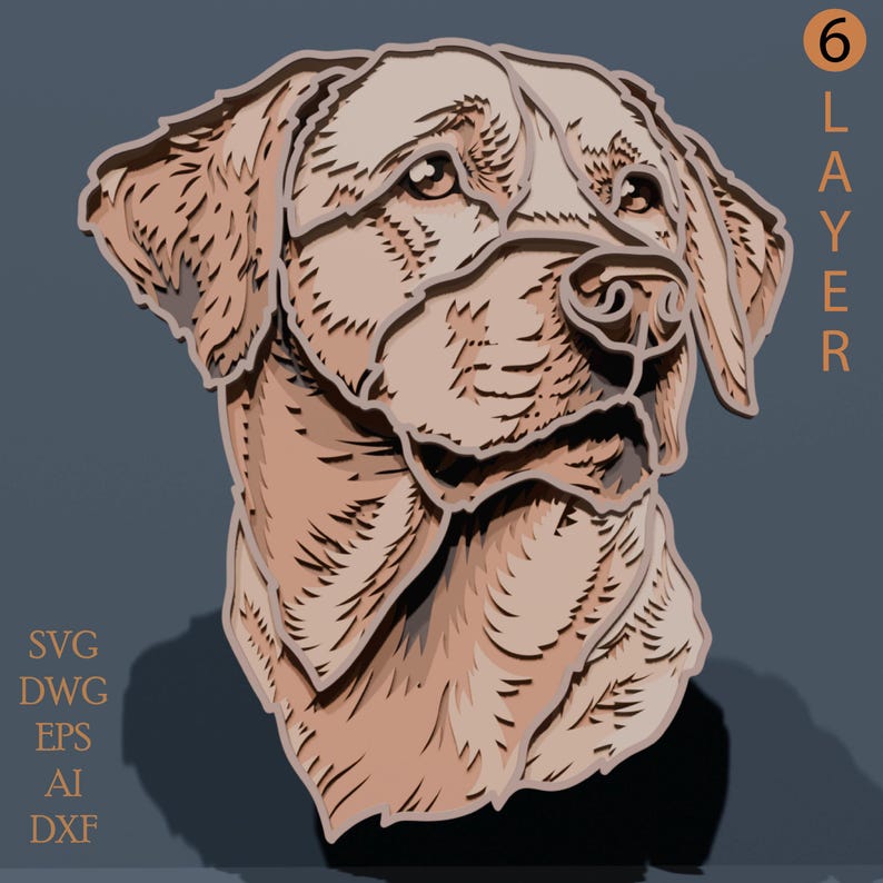 Labrador Multilayer SVG. Laser Cut File. Layer Construction. Plywood ...