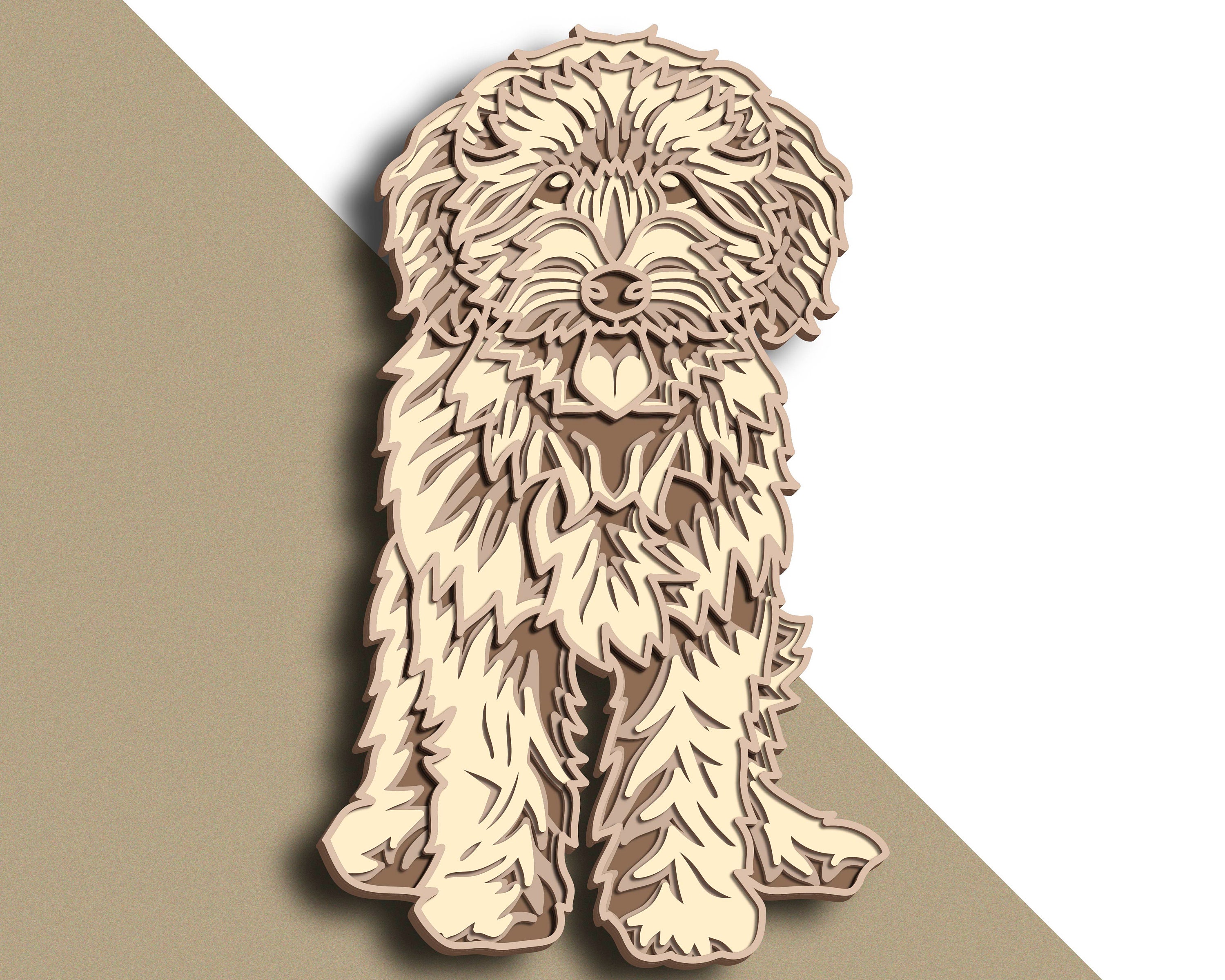 Digital Drawing & Illustration Goldendoodle multilayer SVG ...