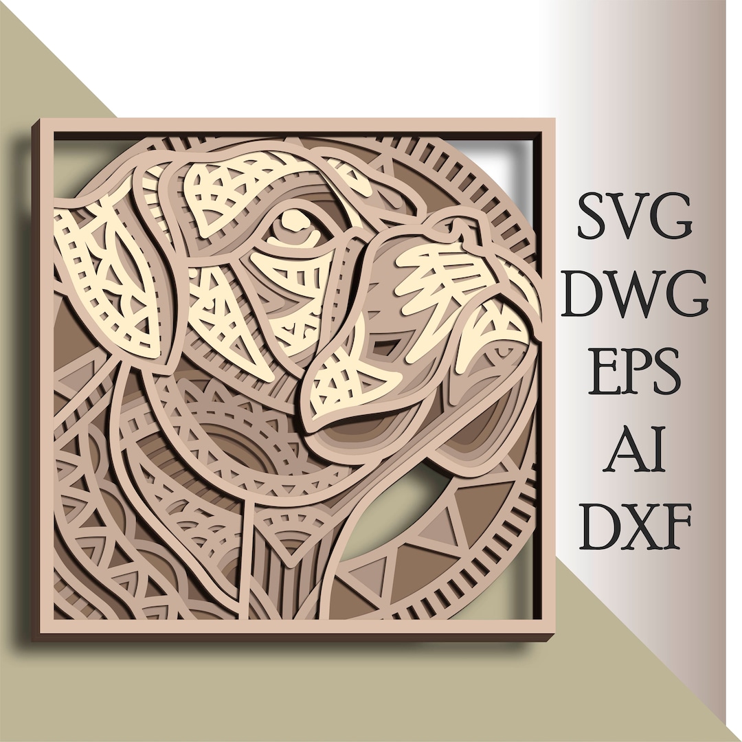 Boxer Dog Multilayer Dog Svg/ Boxer Dog Cut File/ 3D Layer/ Plywood ...