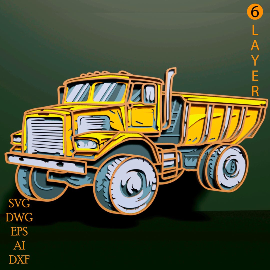 Dump Truck Laser Cut File. Layer Construction. Plywood Cutting. CNC ...