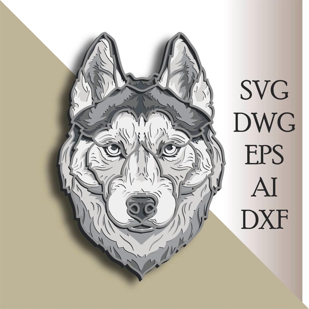 Husky Multilayer SVG/ Husky Cut File/ 3D Layer/ Plywood Cutting/ Paper ...