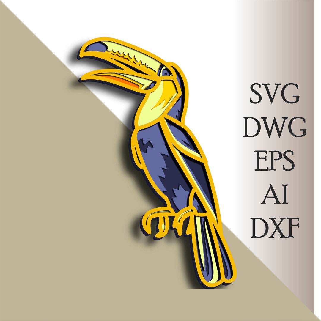 Toucan Multilayer SVG/ Toucan Cut File/ 3D Layer/ Plywood Cutting ...