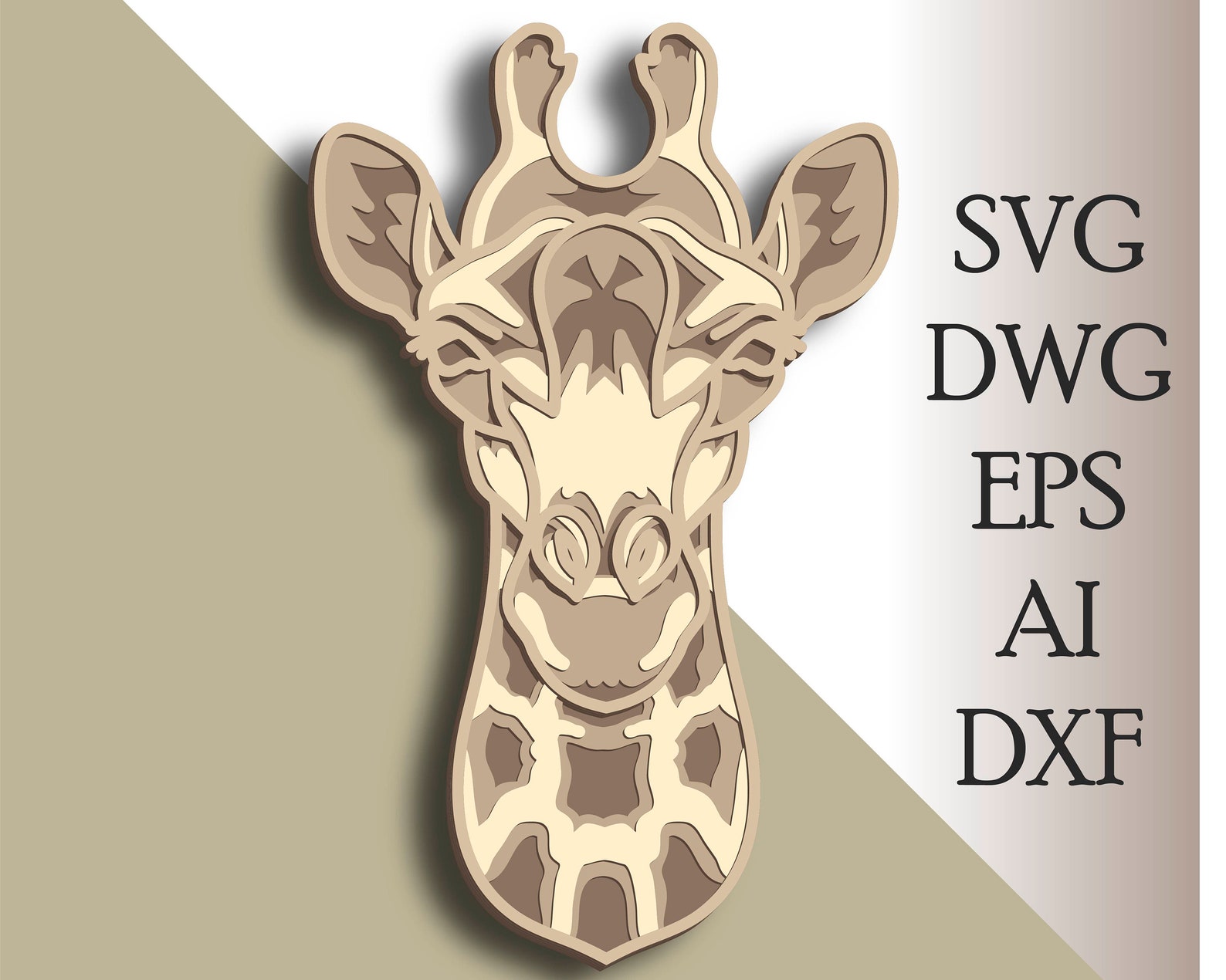 Giraffe Multilayer SVG/ Giraffe Cut File/ 3D Layer/ Plywood - Etsy