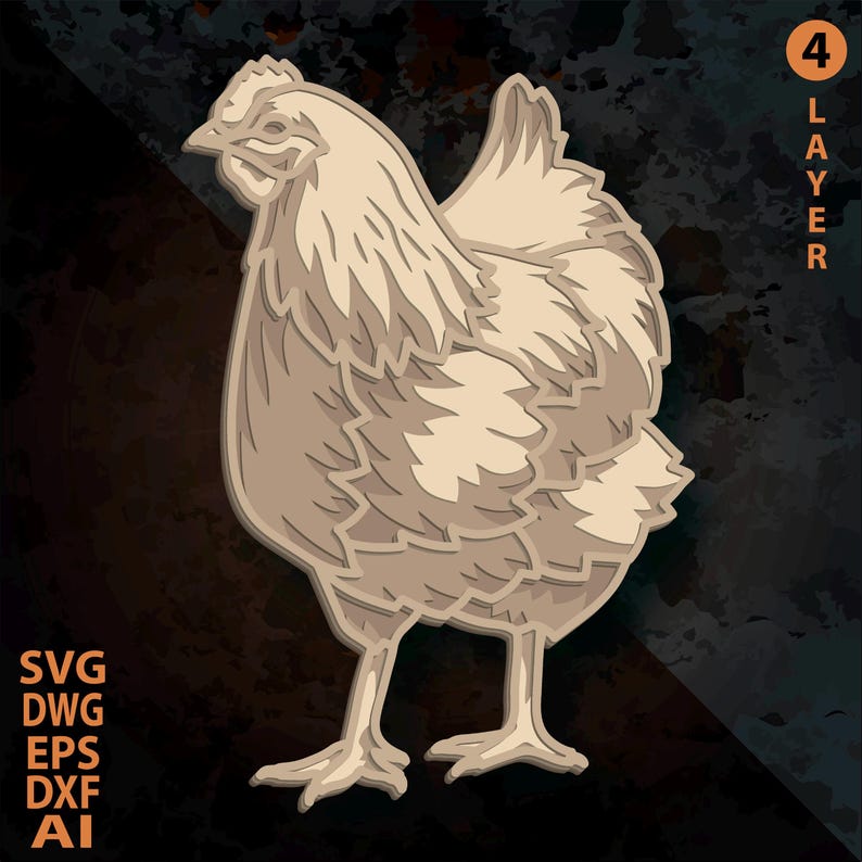 Chicken Multilayer SVG. Laser Cut File. Layer Construction. Plywood ...