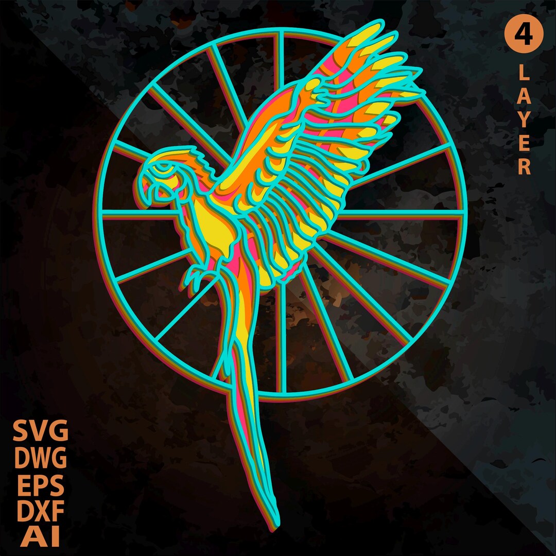 Parrot Multilayer SVG. Laser Cut File. Layer Construction. Plywood ...