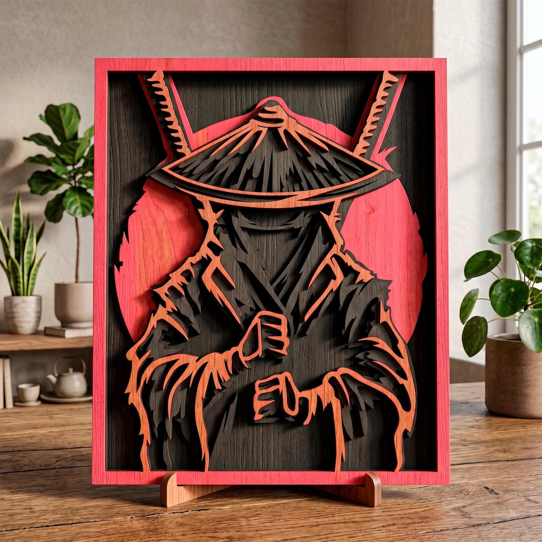 Samurai Multilayer SVG. Laser Cut File. Layer Construction. Plywood ...