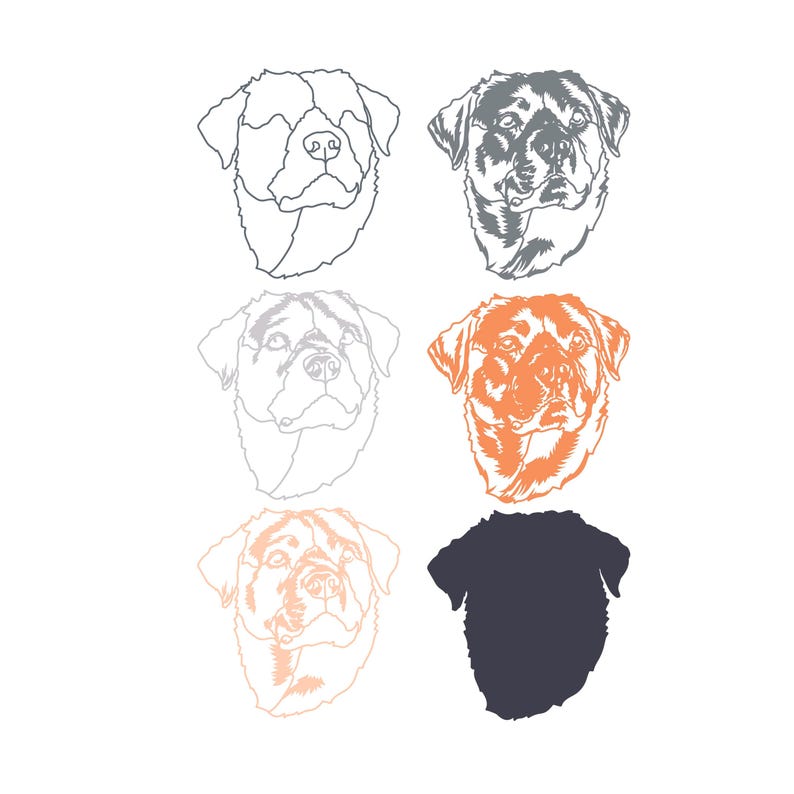 Rottweiler Multilayer SVG. Laser Cut File. Layer Construction. Plywood ...