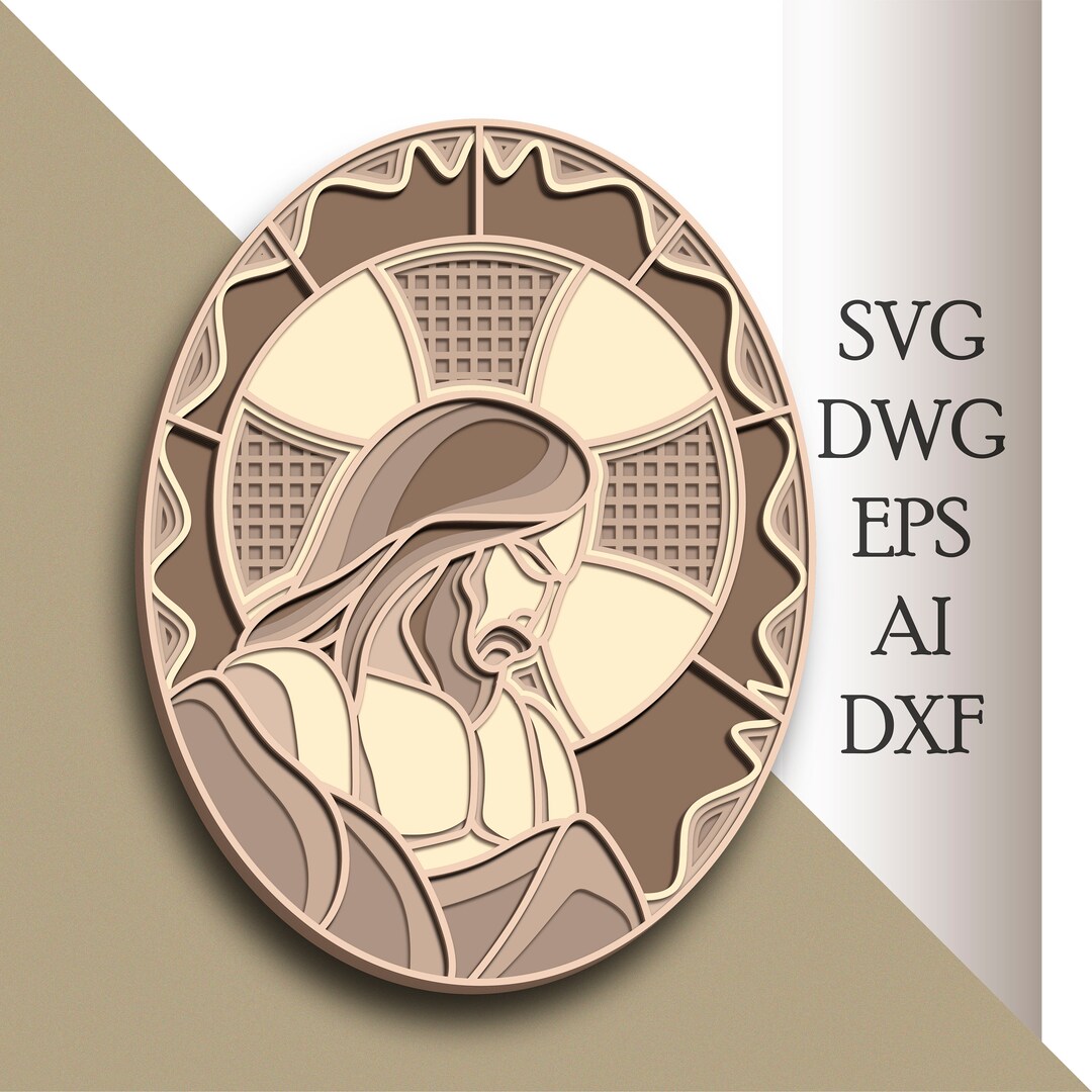 Jesus Multilayer SVG/ Jesus Cut File/ 3D Layer/ Plywood Cutting/ Paper ...