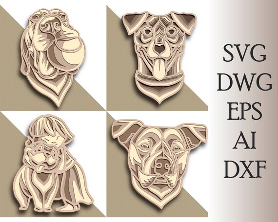 Dog Bundle Multilayer SVG/ Dog Bundle Cut File/ 3D Layer/ - Etsy
