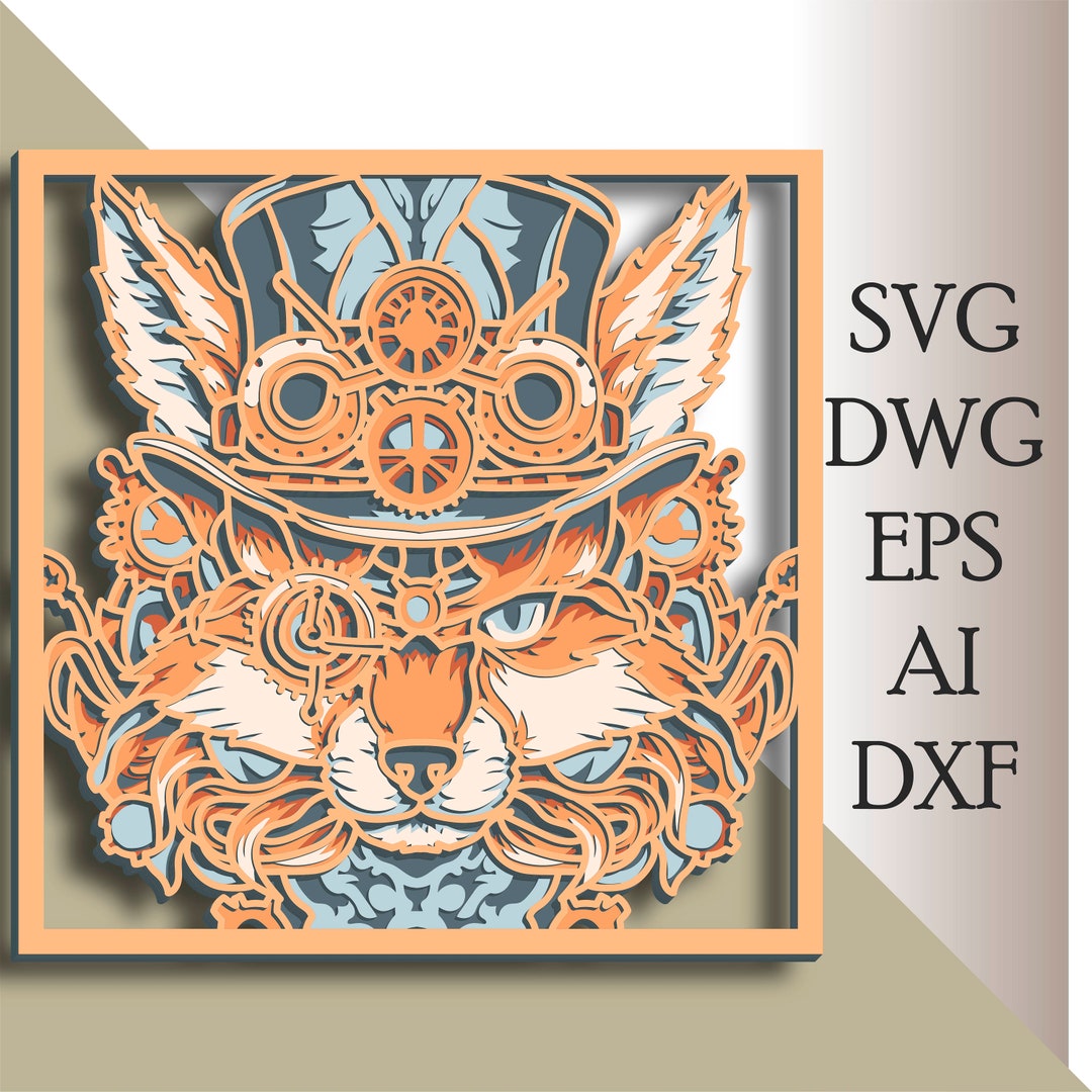 3D Fox Multilayer SVG/ Fox Cut File/ 3D Layer/ Plywood Cutting/ Paper ...