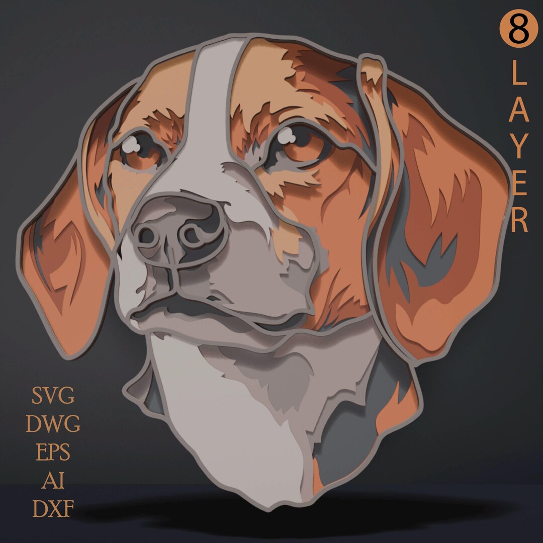 Beagle Multilayer SVG. Laser Cut File. Layer Construction. Plywood ...