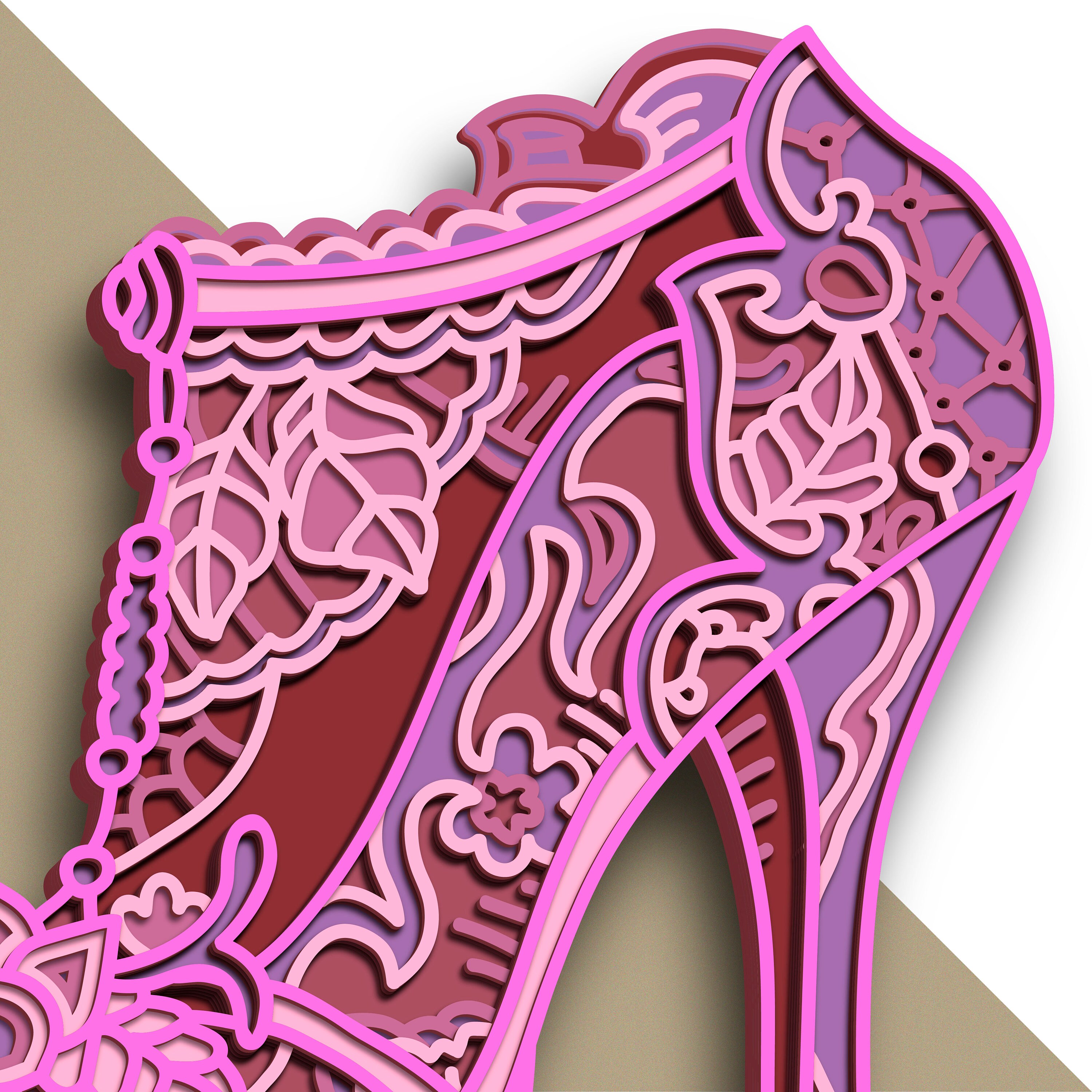 Women's Shoes Multilayer SVG/ Women's Shoes Cut File/ | Etsy