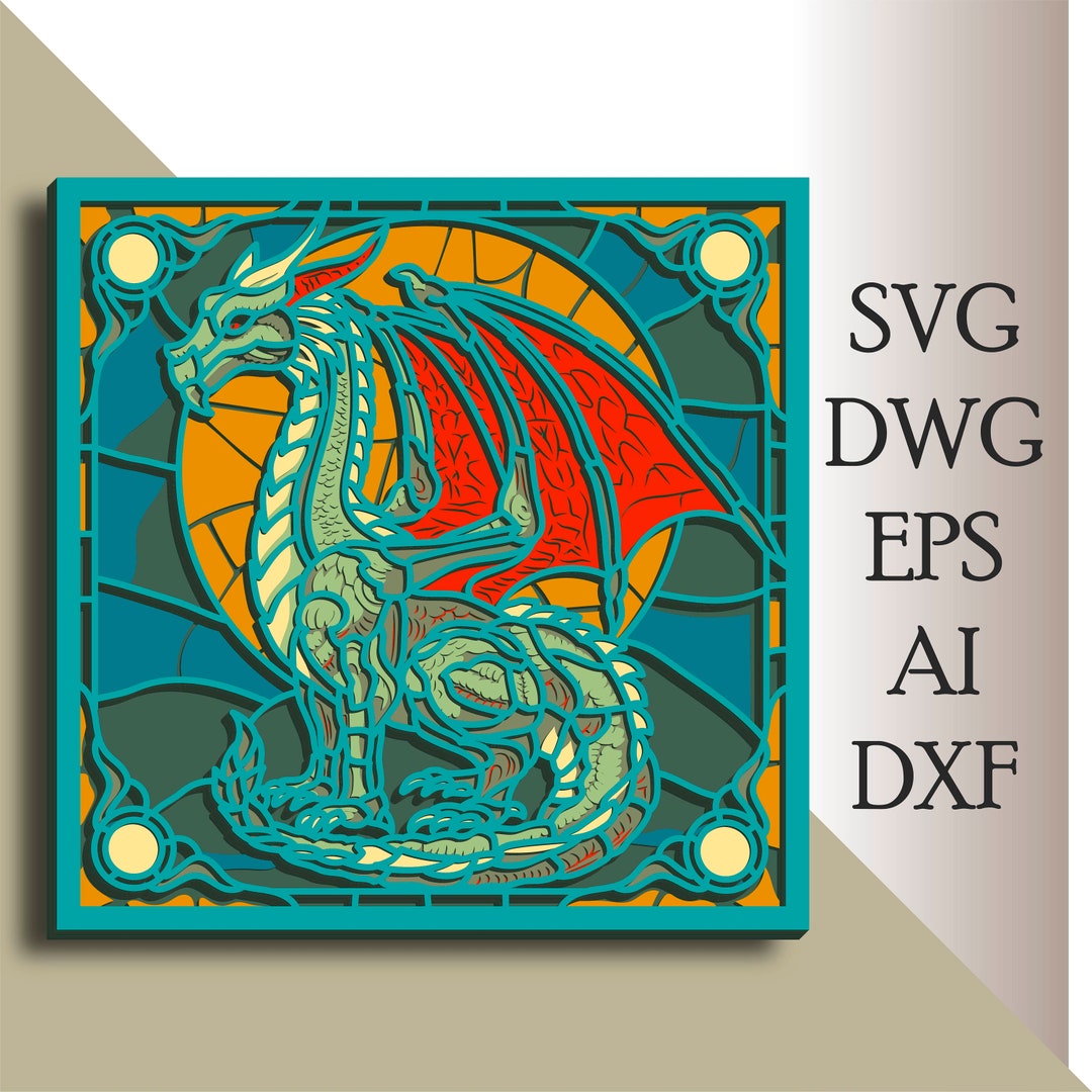 Dragon Multilayer SVG/ Dragon Cut File/ 3D Layer/ Plywood Cutting ...