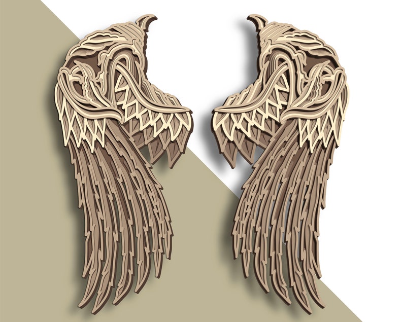 Wings Multilayer SVG/ Wings Cut File/ 3D Layer/ Plywood | Etsy