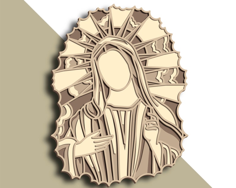 Virgin Mary Bundle Multilayer Svg/ Virgin Mary Bundle Cut File/ 3D ...