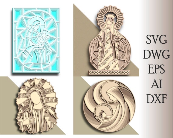 Virgin Mary Bundle Multilayer SVG/ Virgin Mary Bundle Cut - Etsy