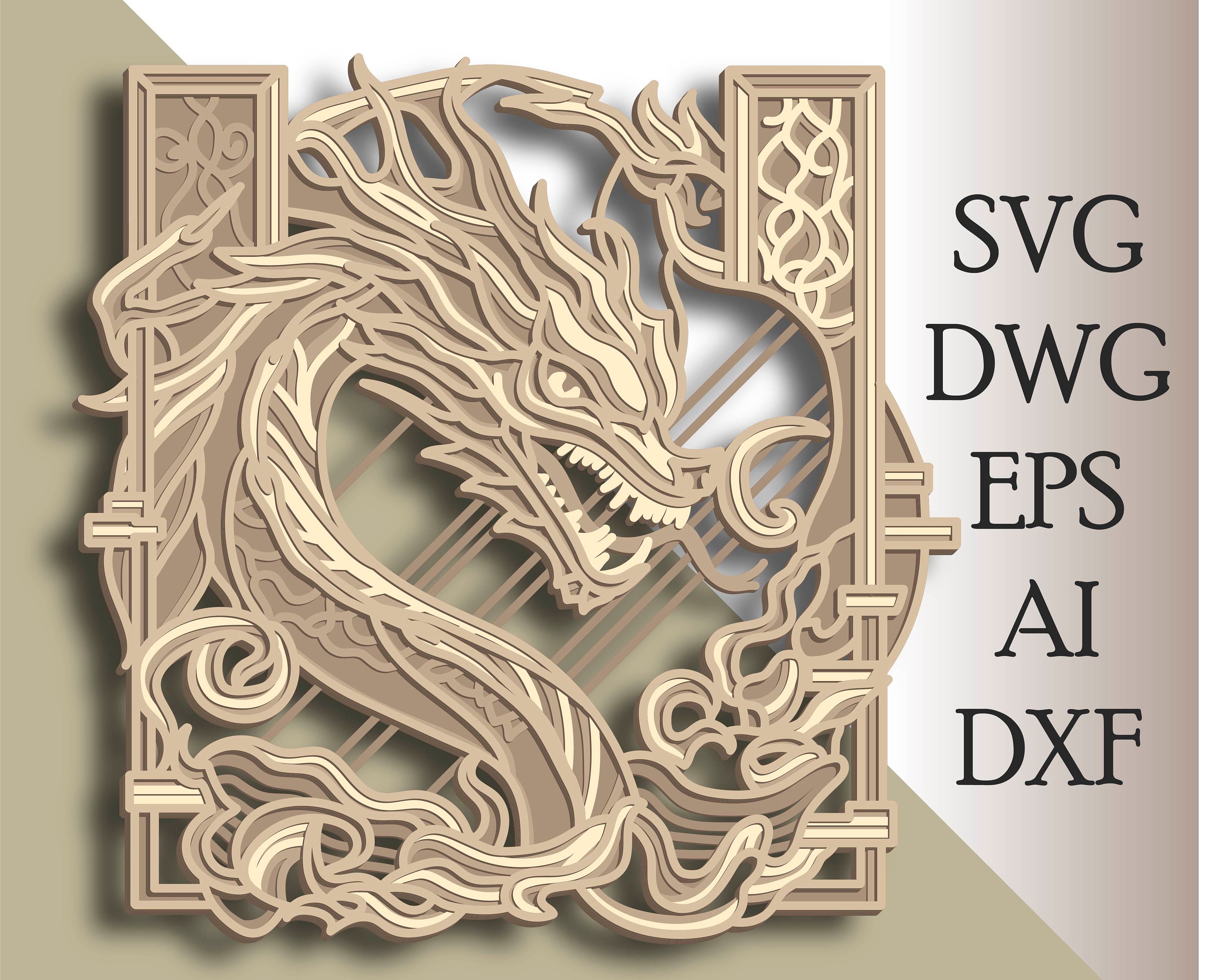 Dragon Multilayer SVG/ Dragon Cut File/ 3D Layer/ Plywood - Etsy UK