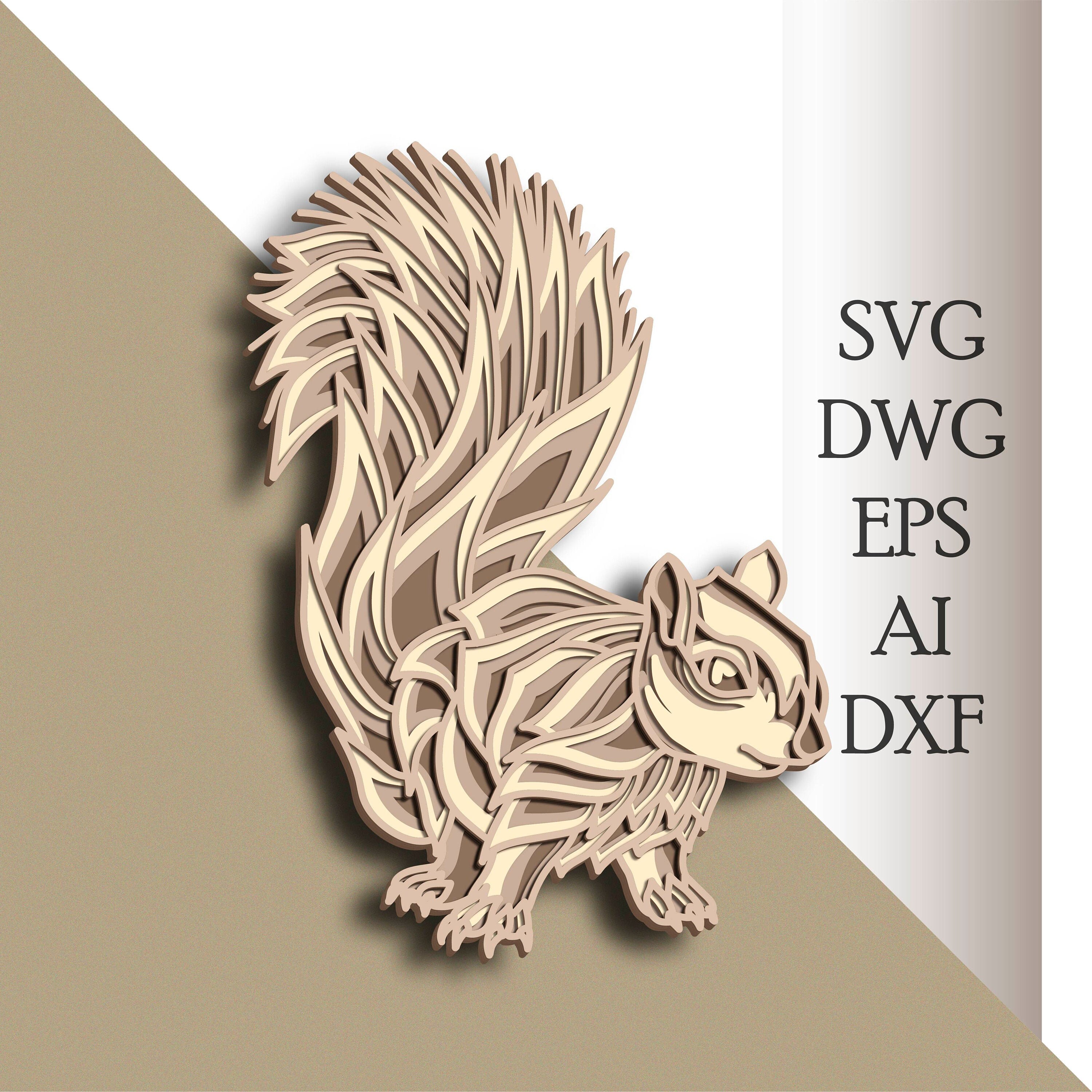 Squirrel Multilayer SVG/ Squirrel Cut File/ 3D Layer/ Plywood - Etsy Canada