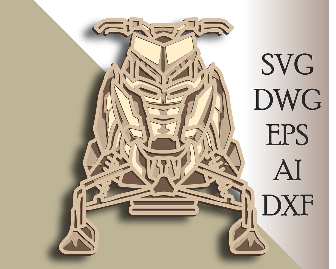 Snowmobile Multilayer SVG/ Snowmobile Cut File/ 3D Layer/ Plywood ...