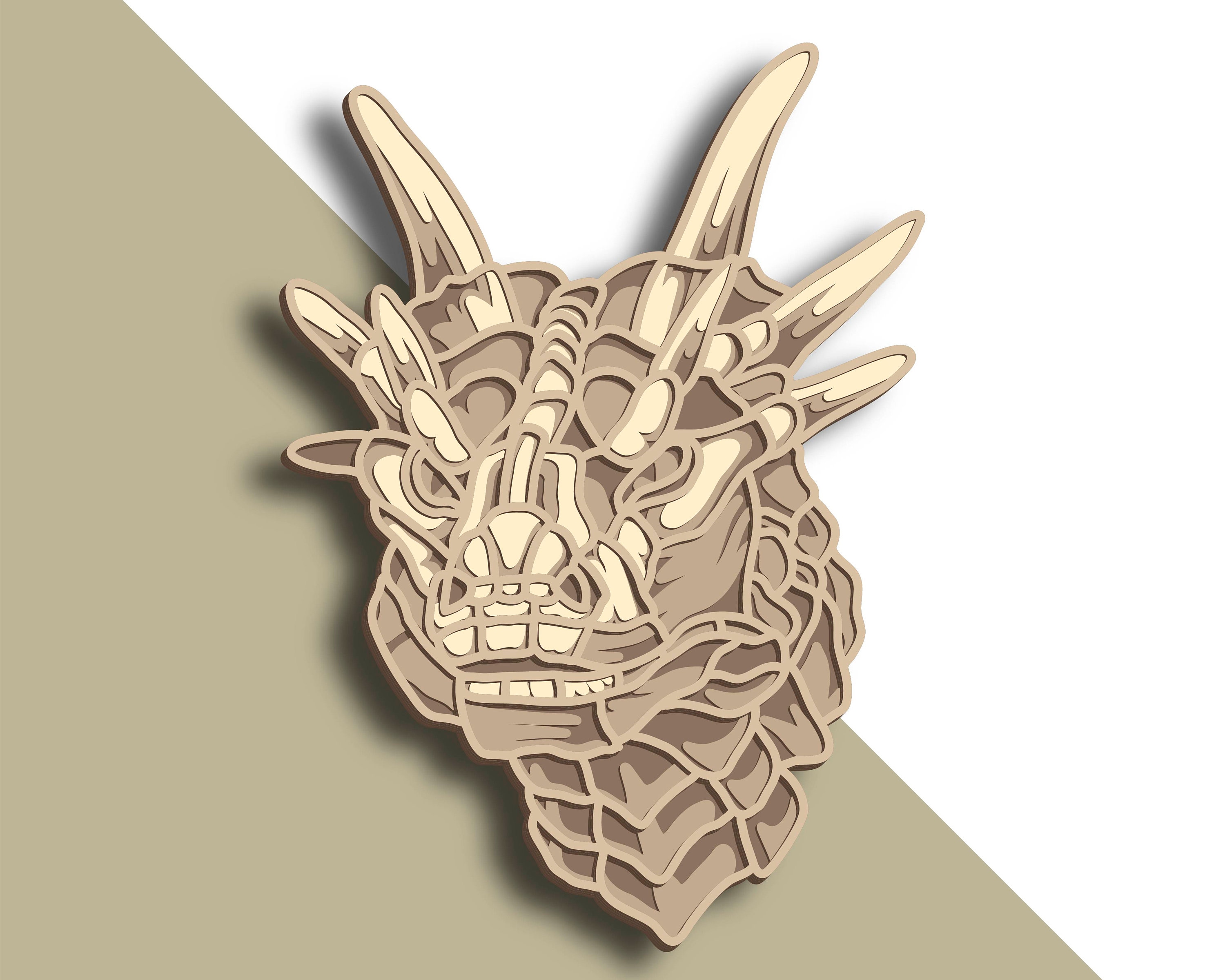 Bull multilayer SVG/ Bull cut file/ 3D layer/ Plywood cutting/ Paper ...