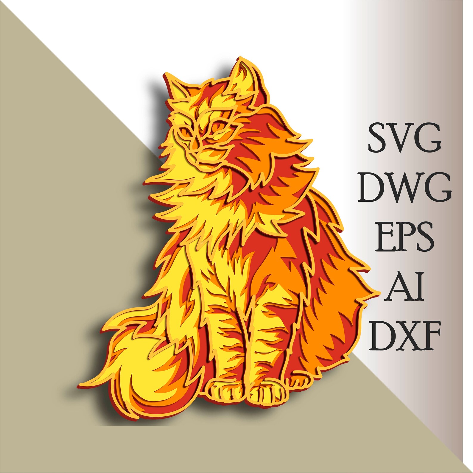 Cat Multilayer SVG/ Cat Cut File/ 3D Layer/ Plywood Cutting/ Paper ...